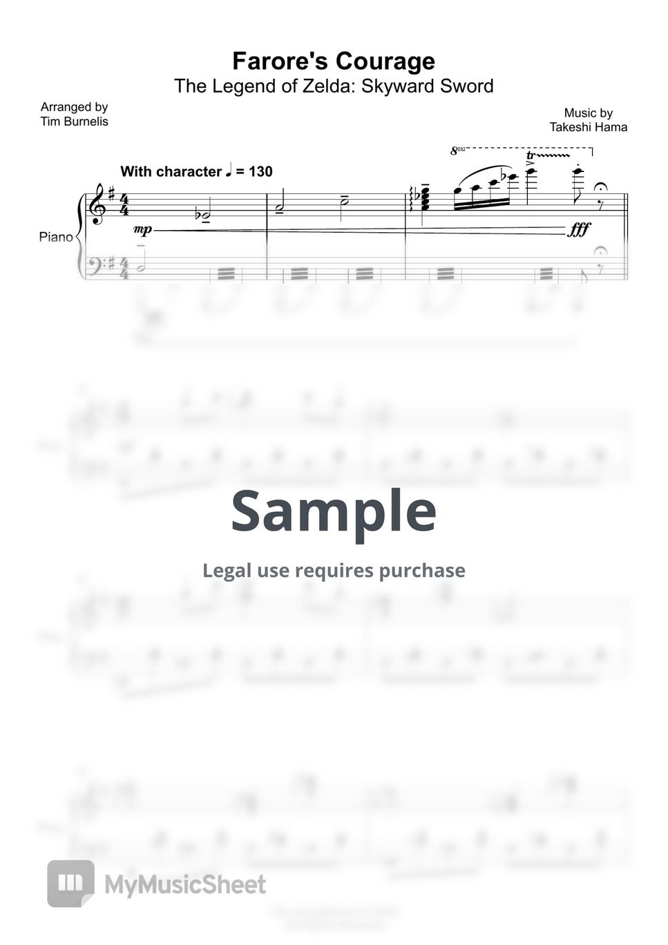 The Legend of Zelda: Skyward Sword - Farore's Courage แผ่น by Tim Burnelis