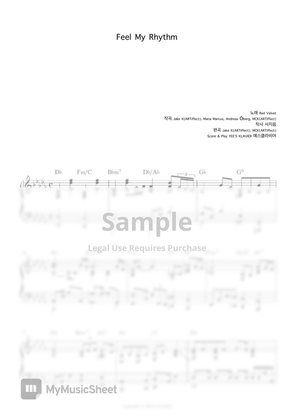 Red Velvet 레드벨벳 - Feel My Rhythm (Chords included 코드포함) Sheets by YEE'S ...