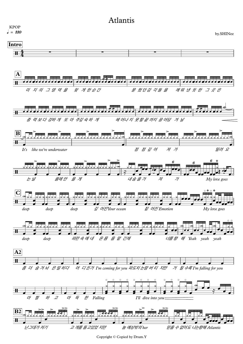 SHINee(샤이니) - Atlantis Sheets by Drum.Y
