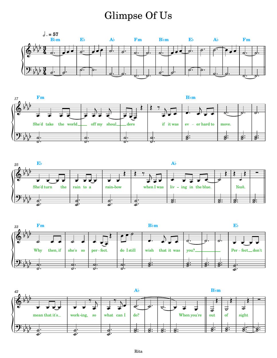 Joji - Glimpse of Us (With lyrics and chords) Sheets by Rita B