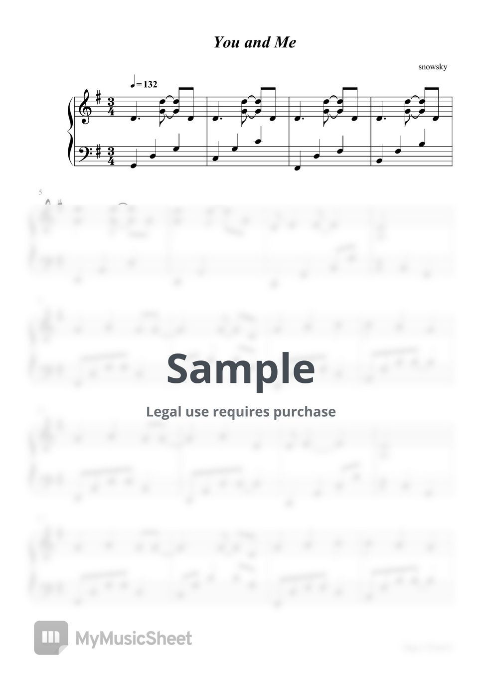 Lifehouse - You and Me (Lifehouse) Sheet Music by Yilun