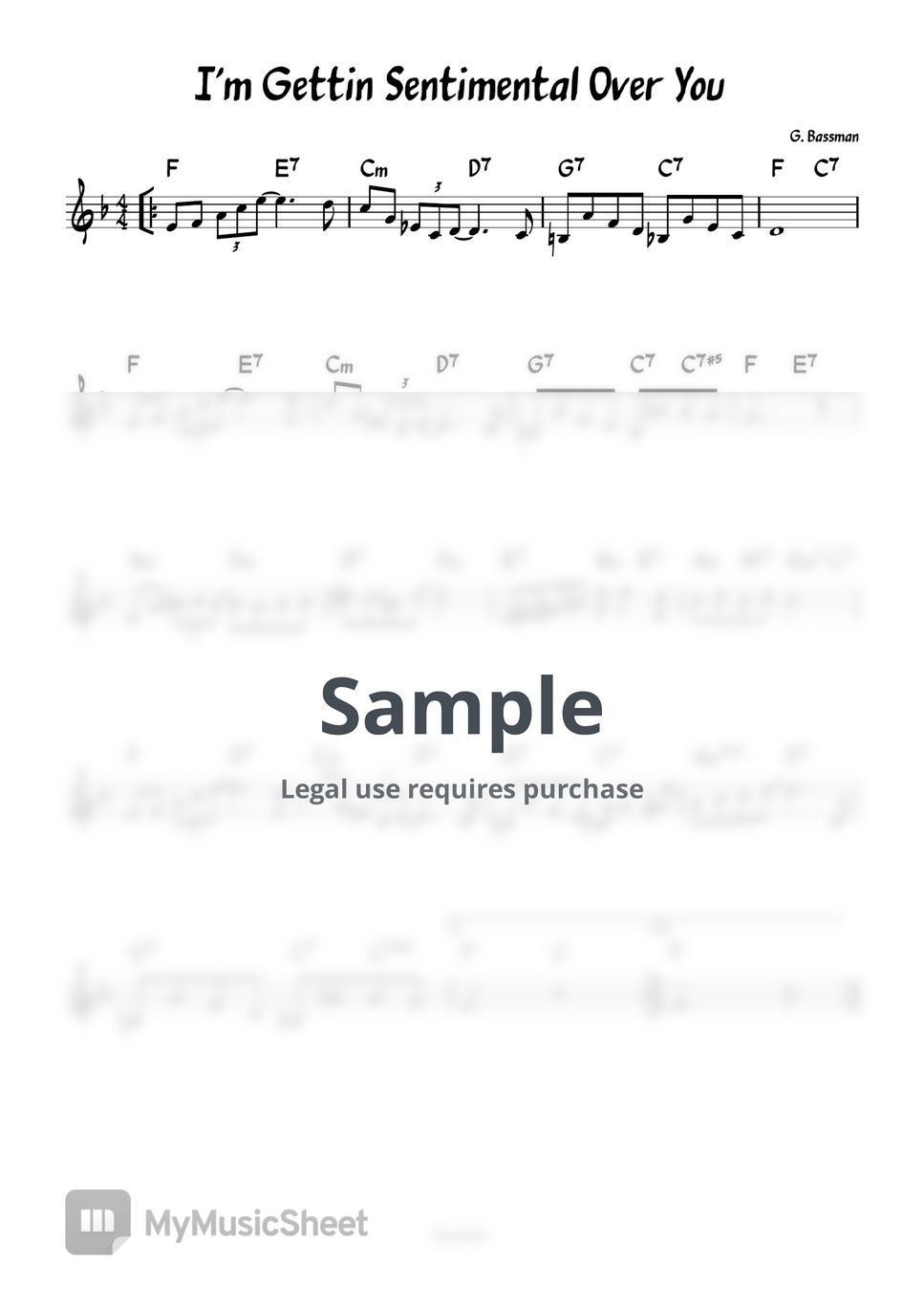 George Bassman - I'm Gettin Sentimental Over You Sheets by Won, Jong Hwa