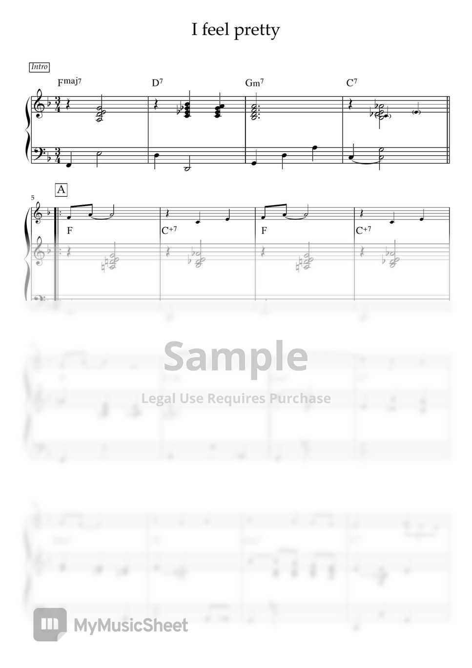 Leonard Bernstein - I Feel Pretty نوتة by SheetMusicOnly1page