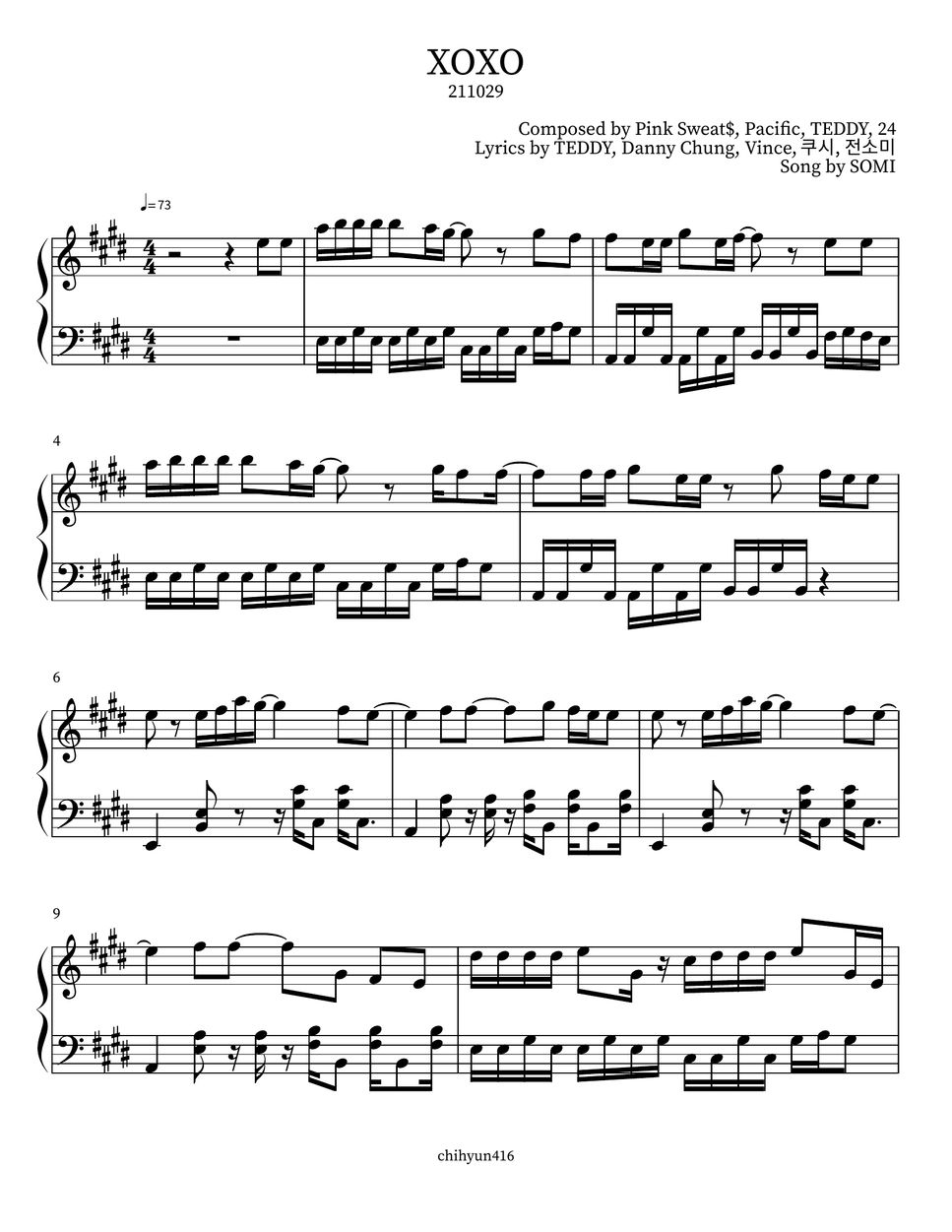 SOMI(全昭彌전소미) - XOXO Sheet by chihyun416