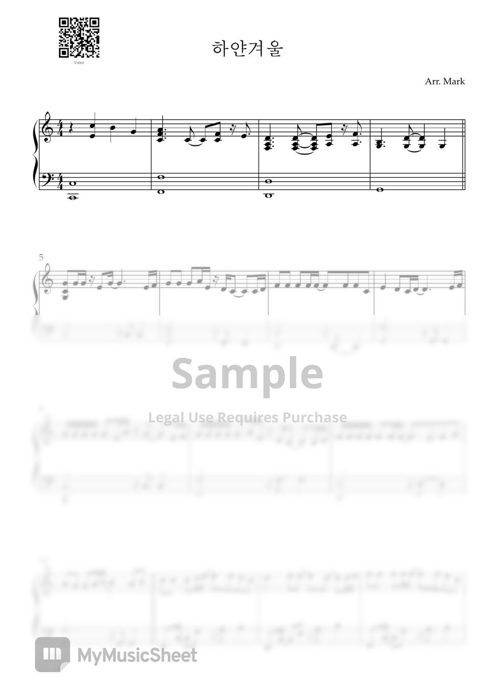 Mr. 2 - White Winter Sheet Music by Mark Piano