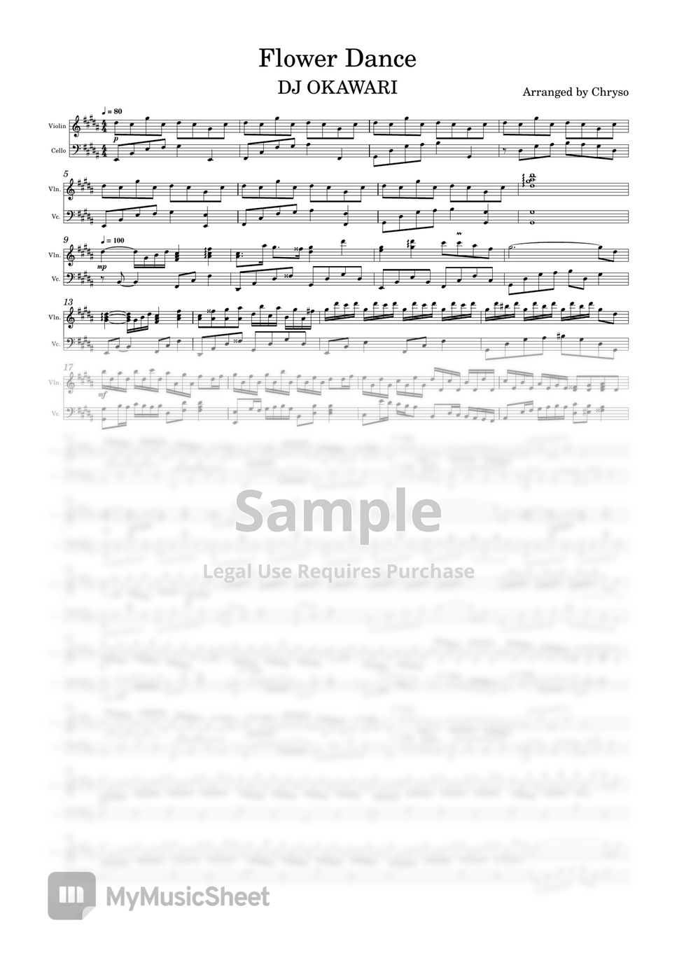 DJ OKAWARI - 42. Flower Dance (pdf) Sheets by Chryso_Chrysoberyl