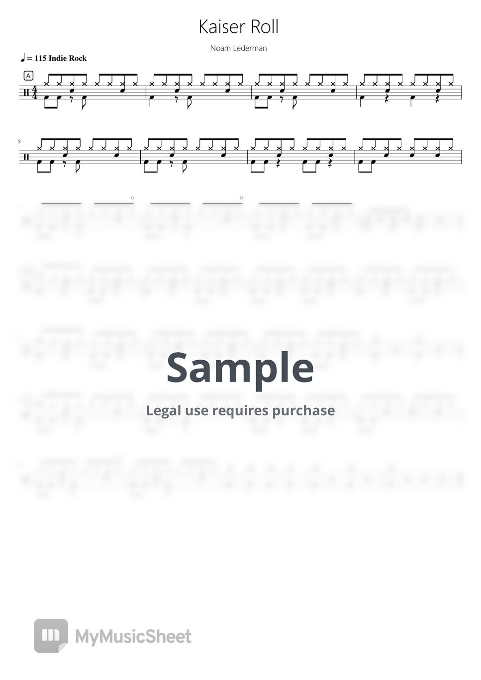 Noam Lederman - Kaiser Roll【Rock school Lv1】 악보 by 看哦爱随风