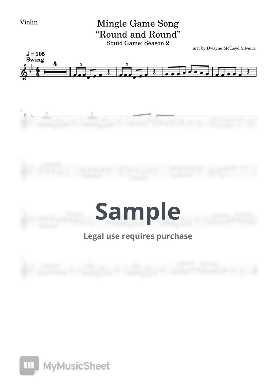 Mingle Game Song "Round and Round" (Original key) Sheets by Dwayne Mc ...