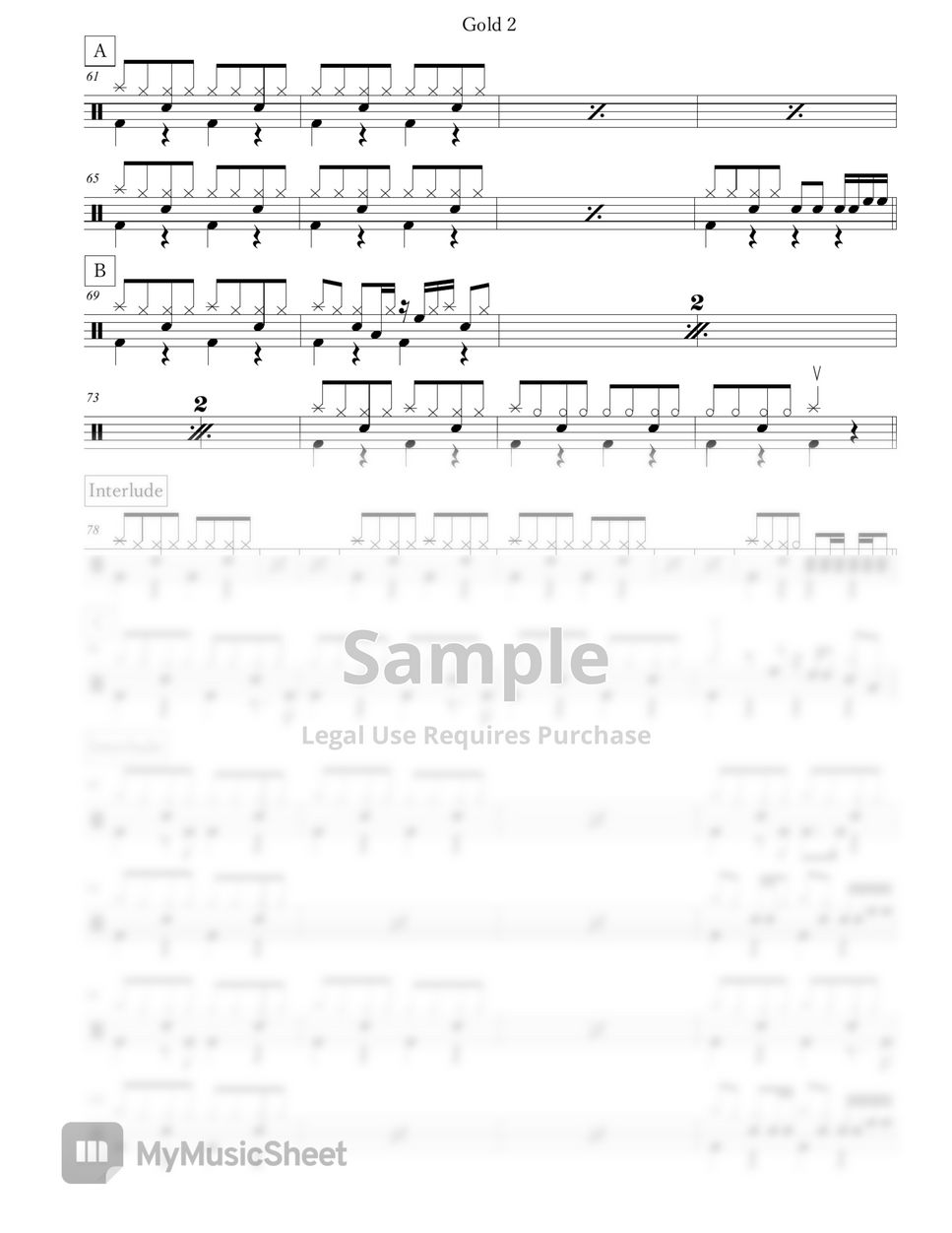 Prince - Gold 曲谱 by Arkadia Drums