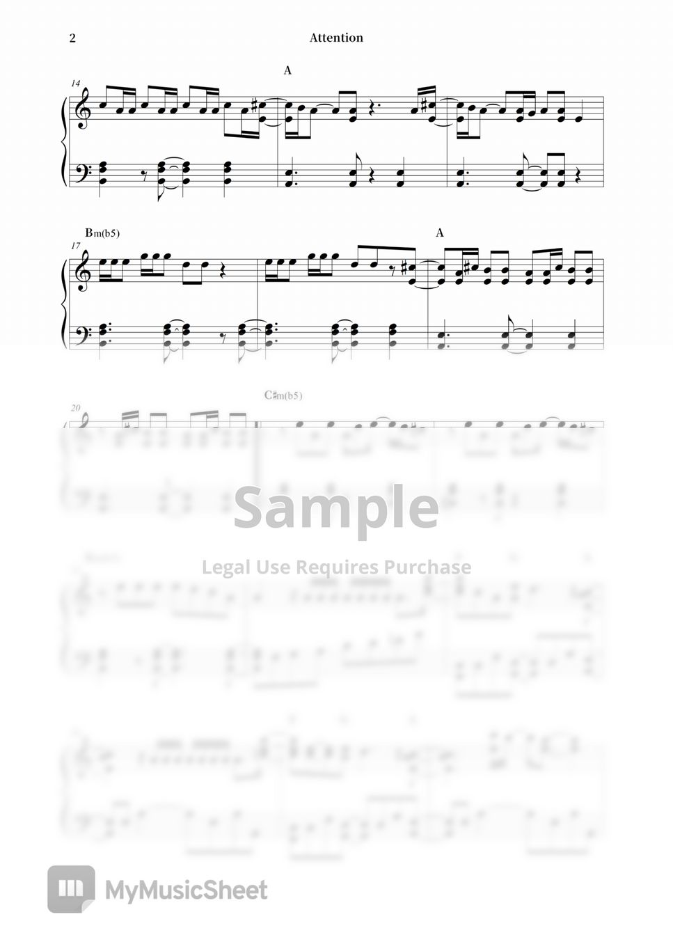 NewJeans - Attention (쉬운키 포함) Sheets by HISHINE