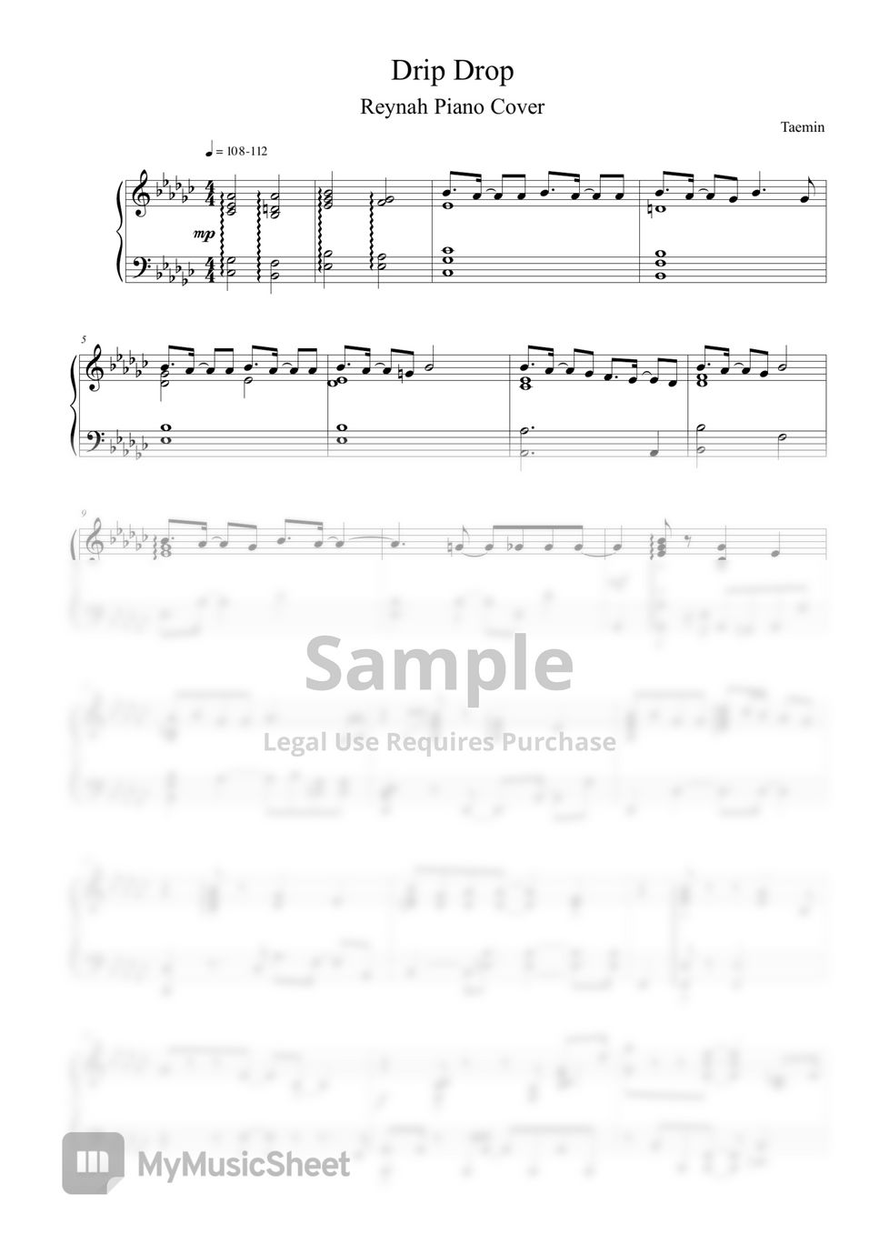 태민 - Drip Drop 악보 by JET