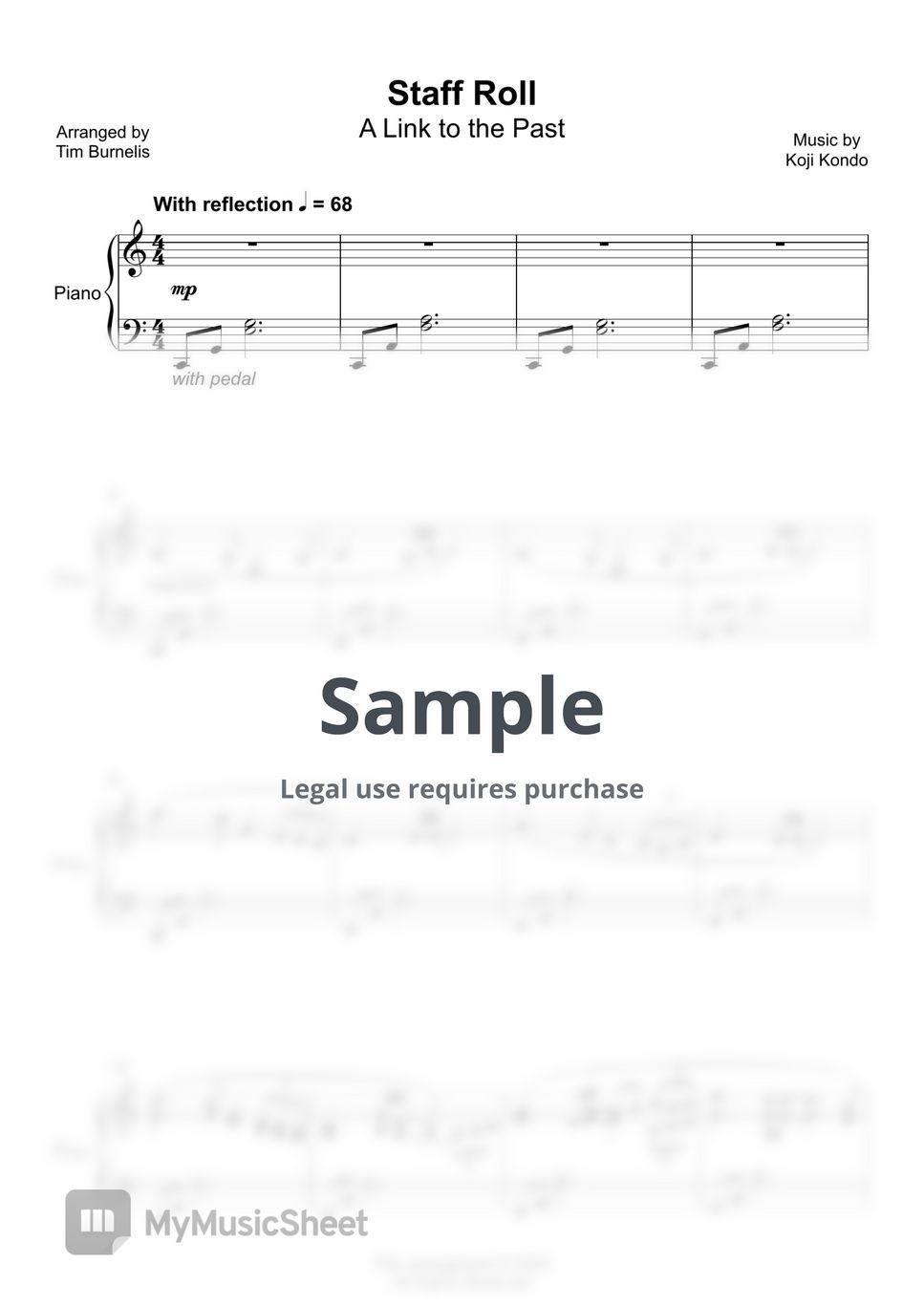 The Legend of Zelda: A Link to the Past - Staff Roll Sheets by Tim Burnelis