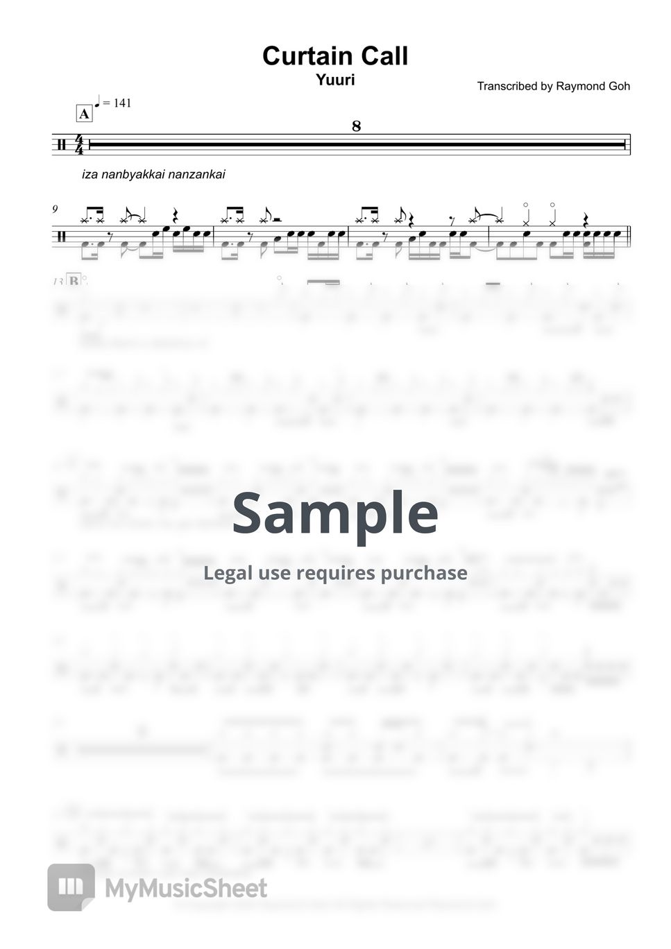 Yuuri - Curtain Call (My Hero Academia (OP13)) Partitur by Raymond Goh