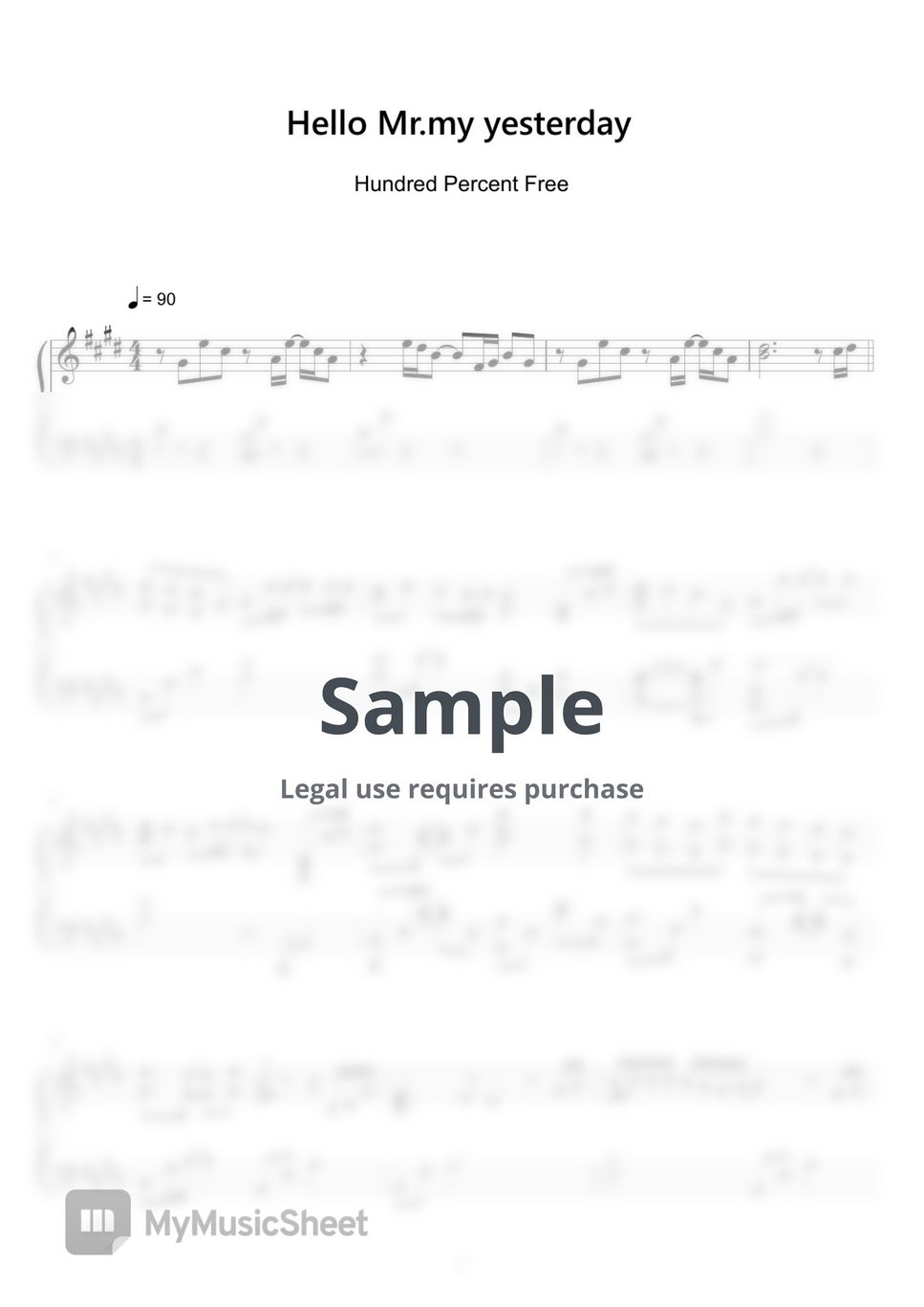 Hundred Percent Free - Hello Mr.my yesterday (Detective Conan) (sheet ...