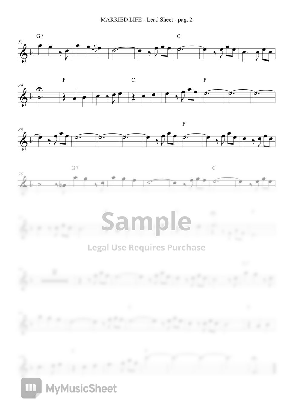 MARRIED LIFE - Up! - Lead Sheet Sheet Music by Ivan Marini