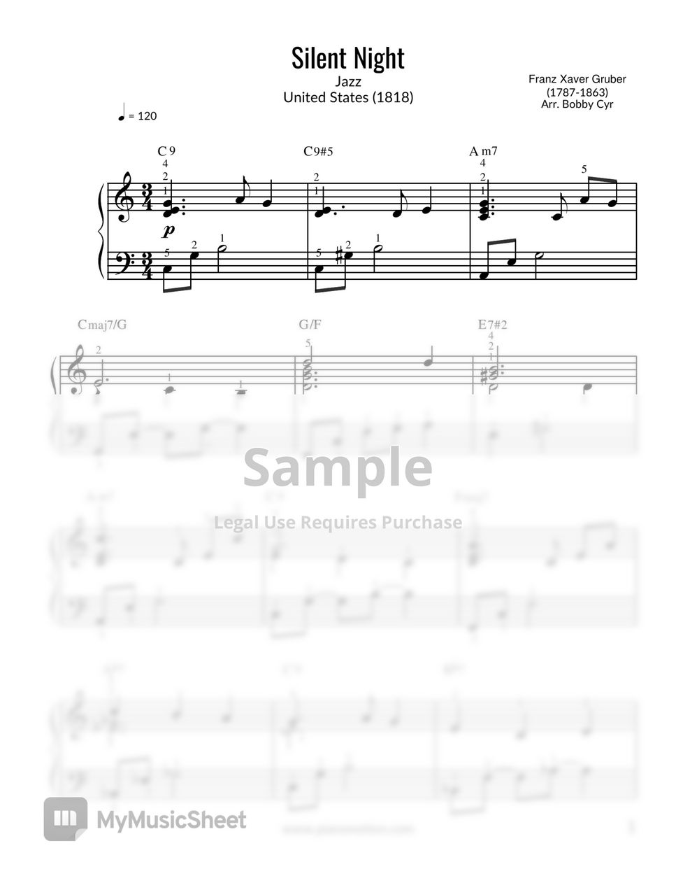 Kelly Clarkson - Silent Night (Piano Solo) 악보 by Piano Notion