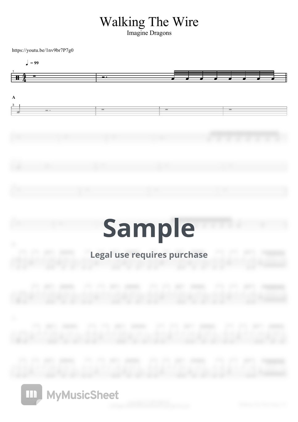 Imagine Dragons - Walking The Wire Sheets by copydrum