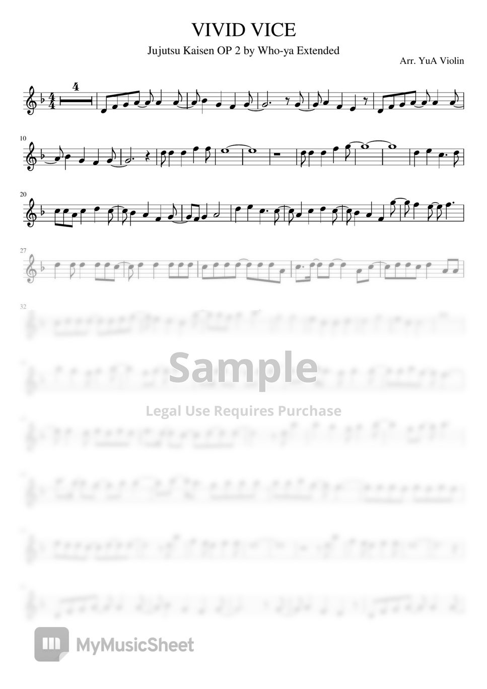 Who-ya Extended - VIVID VICE from "Jujutsu Kaisen" [FULL] (violin ...