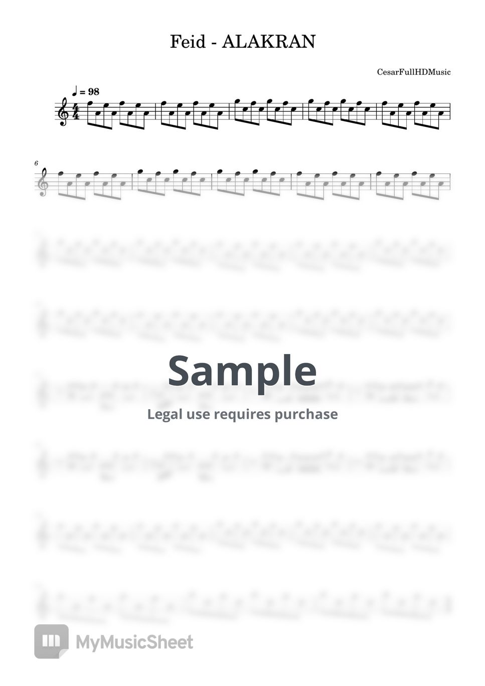 Feid - ALAKRAN Partitur