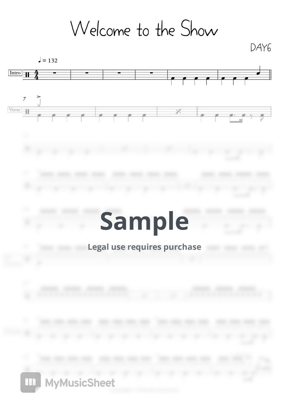 DAY6 - Welcome to the Show Sheets by Drumservicecenter