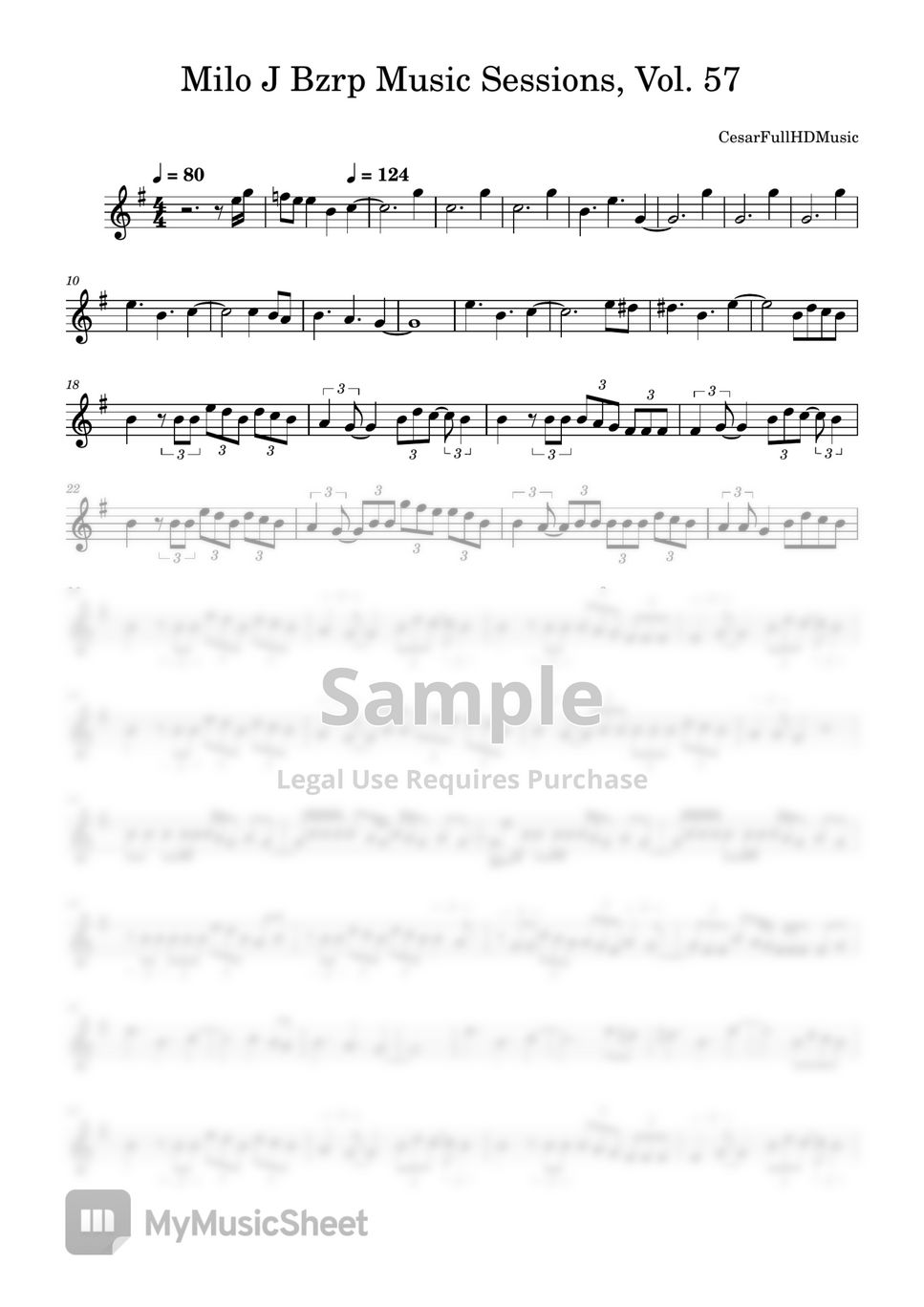 Milo J Bzrp - Music Sessions, Vol. 57 Sheet Music
