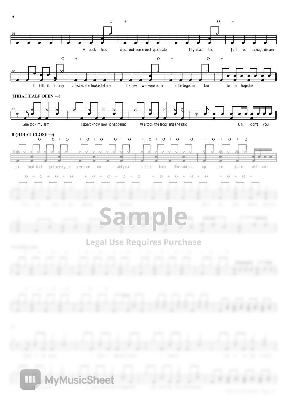 Walk The Moon - Shut Up And Dance Sheet by COPYDRUM