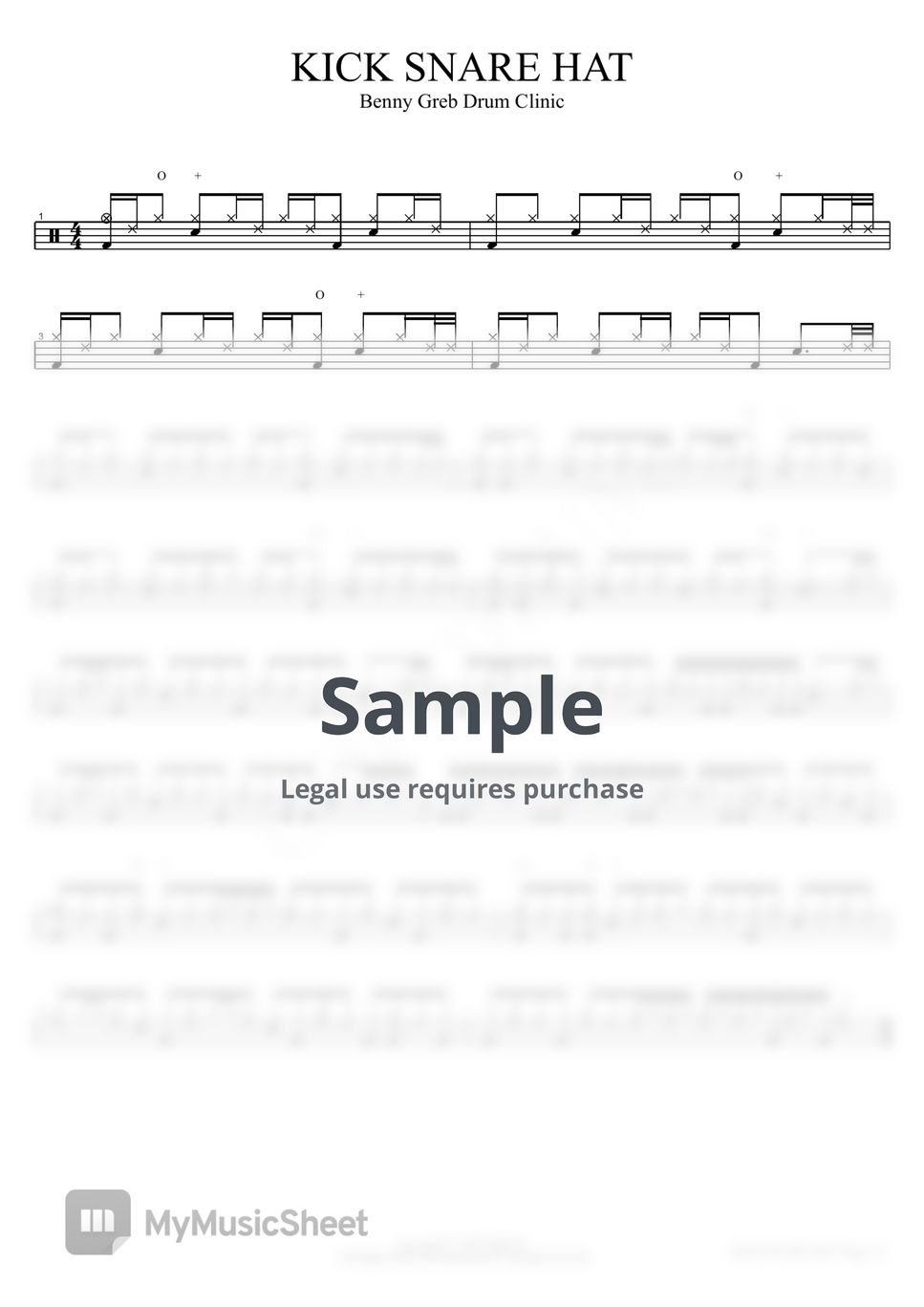 Benny Greb Drum Clinic - KICK SNARE HAT Sheets by COPYDRUM
