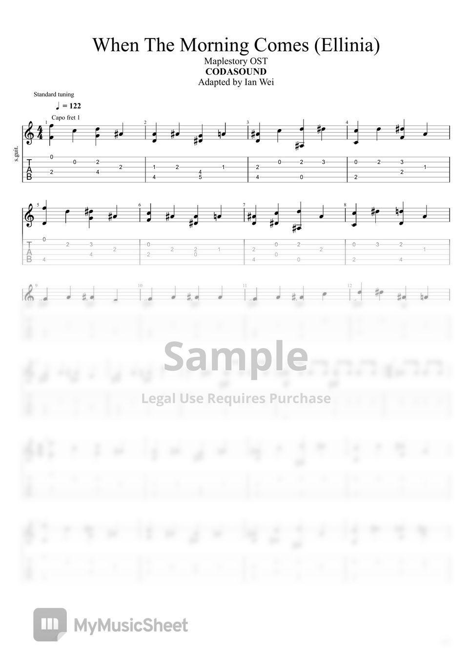 Maplestory (CODASOUND) - Ellinia: When The Morning Comes Sheets