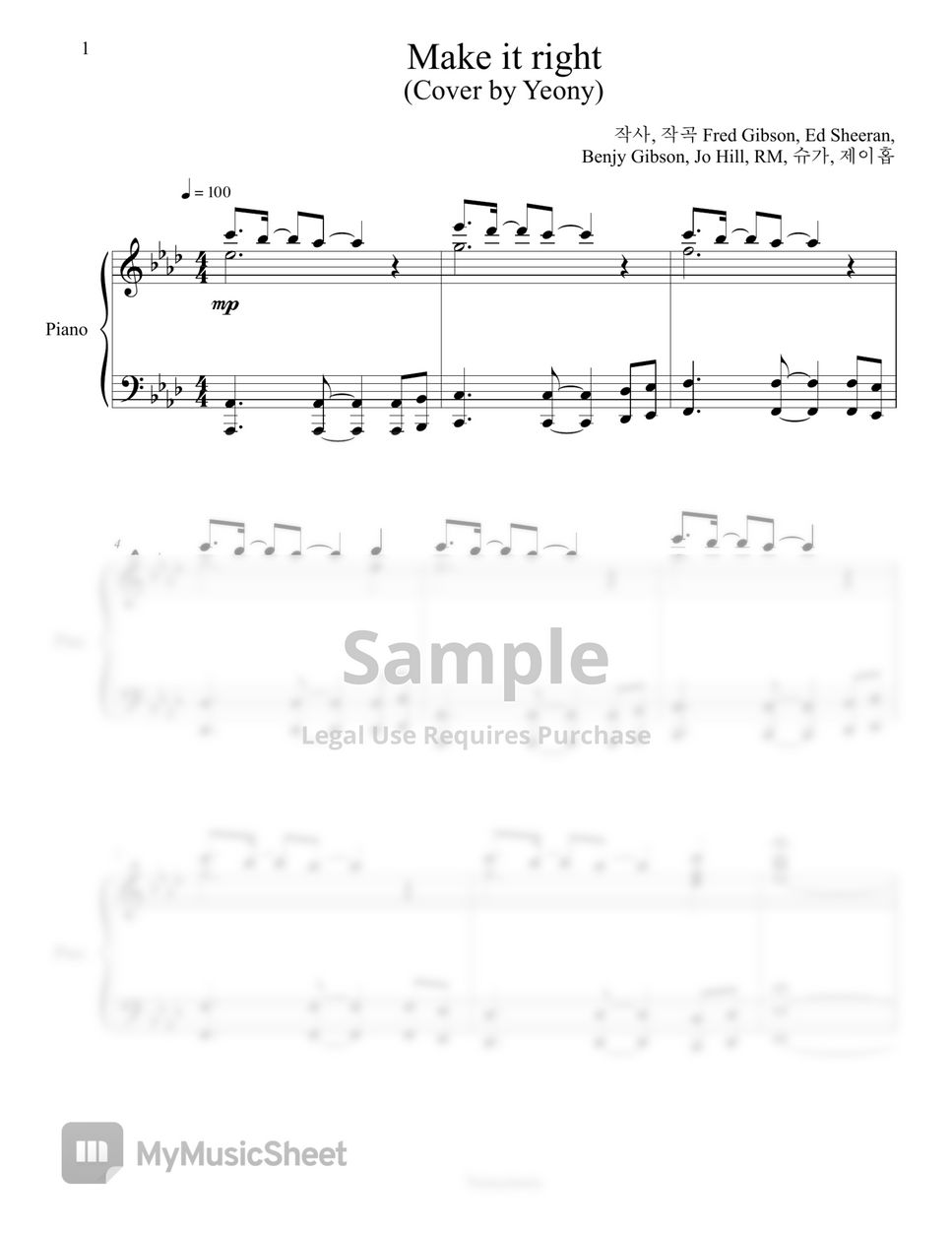 방탄소년단(BTS) - Make it Right Hoja by Yeony