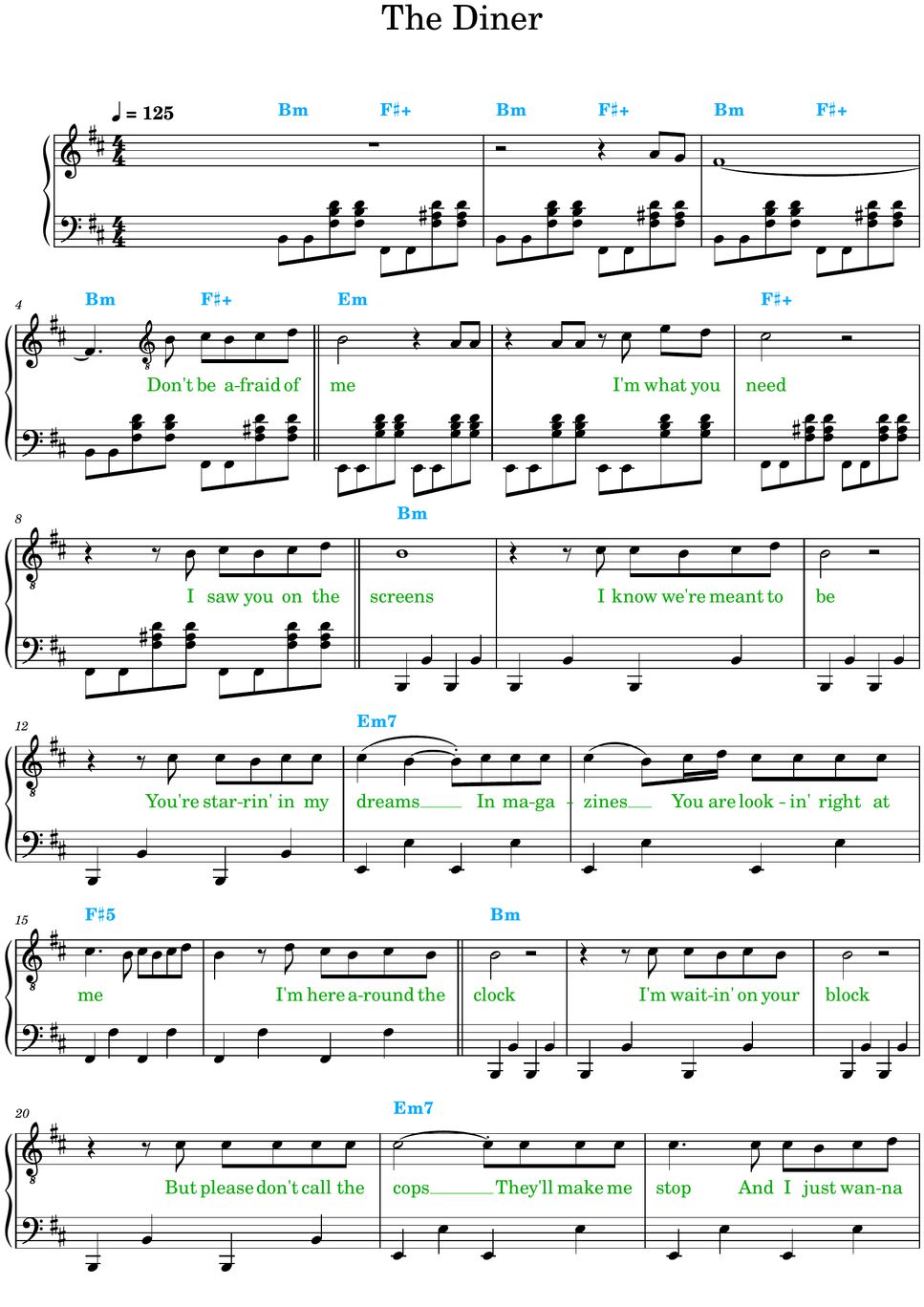 Billie Eilish - The Diner (Easy version with lyrics and chords) Sheets ...