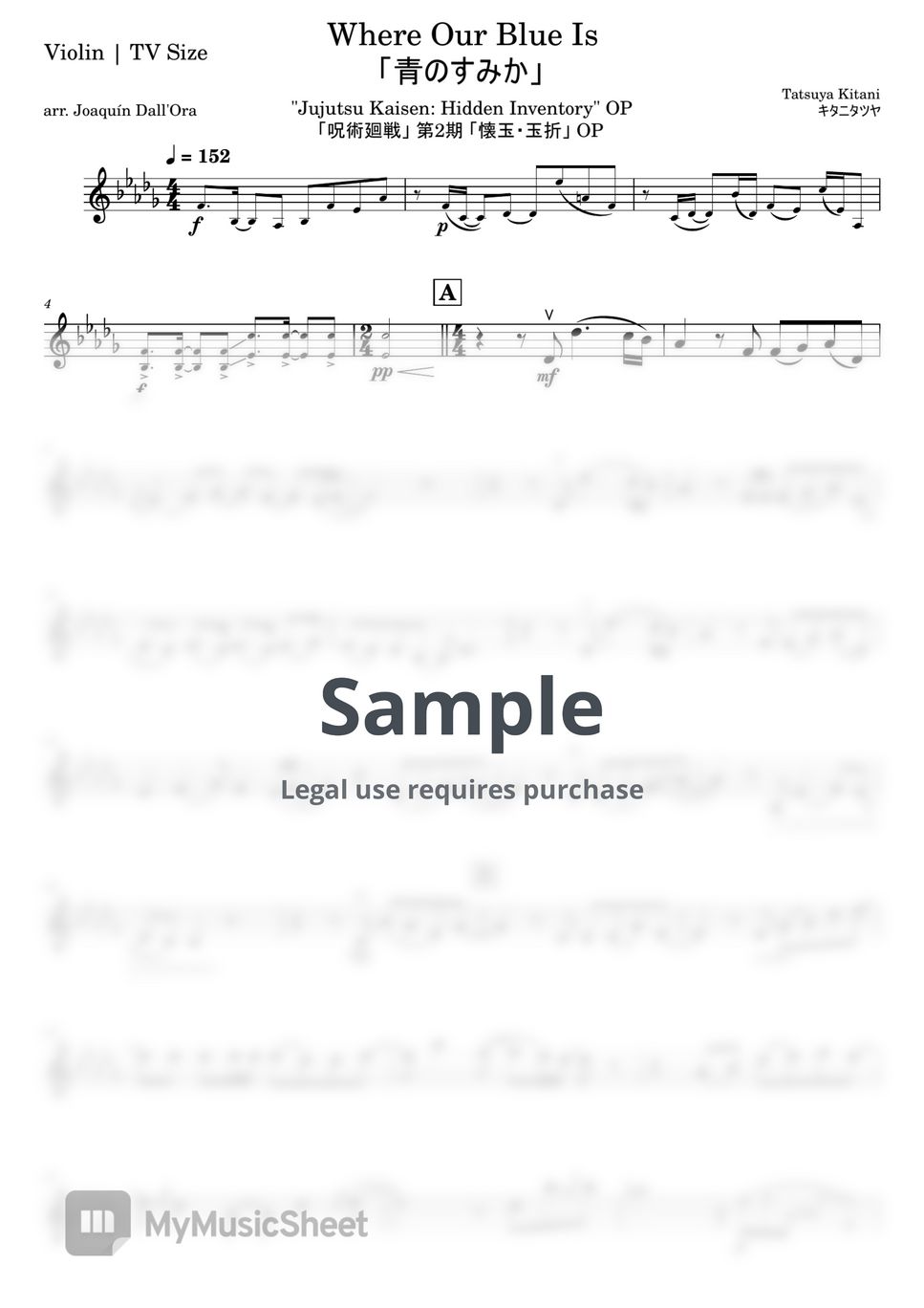 Tatsuya Kitani - Ao no Sumika (Where Our Blue Is) | "Jujutsu Kaisen ...