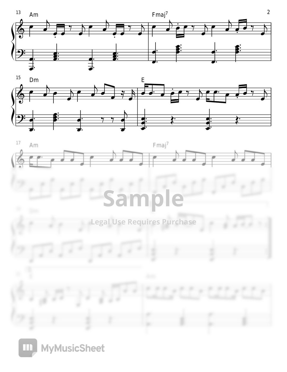 Ariana Grande - 7 Rings( Easy Piano0 악보 by Open Music Scores