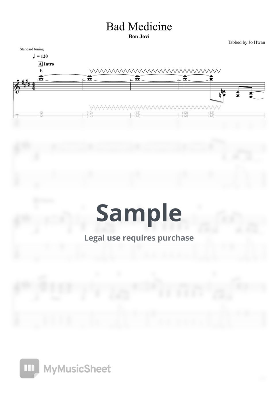 Bon Jovi - Bad Medicine TAB+1 Staff by Jo Hwan