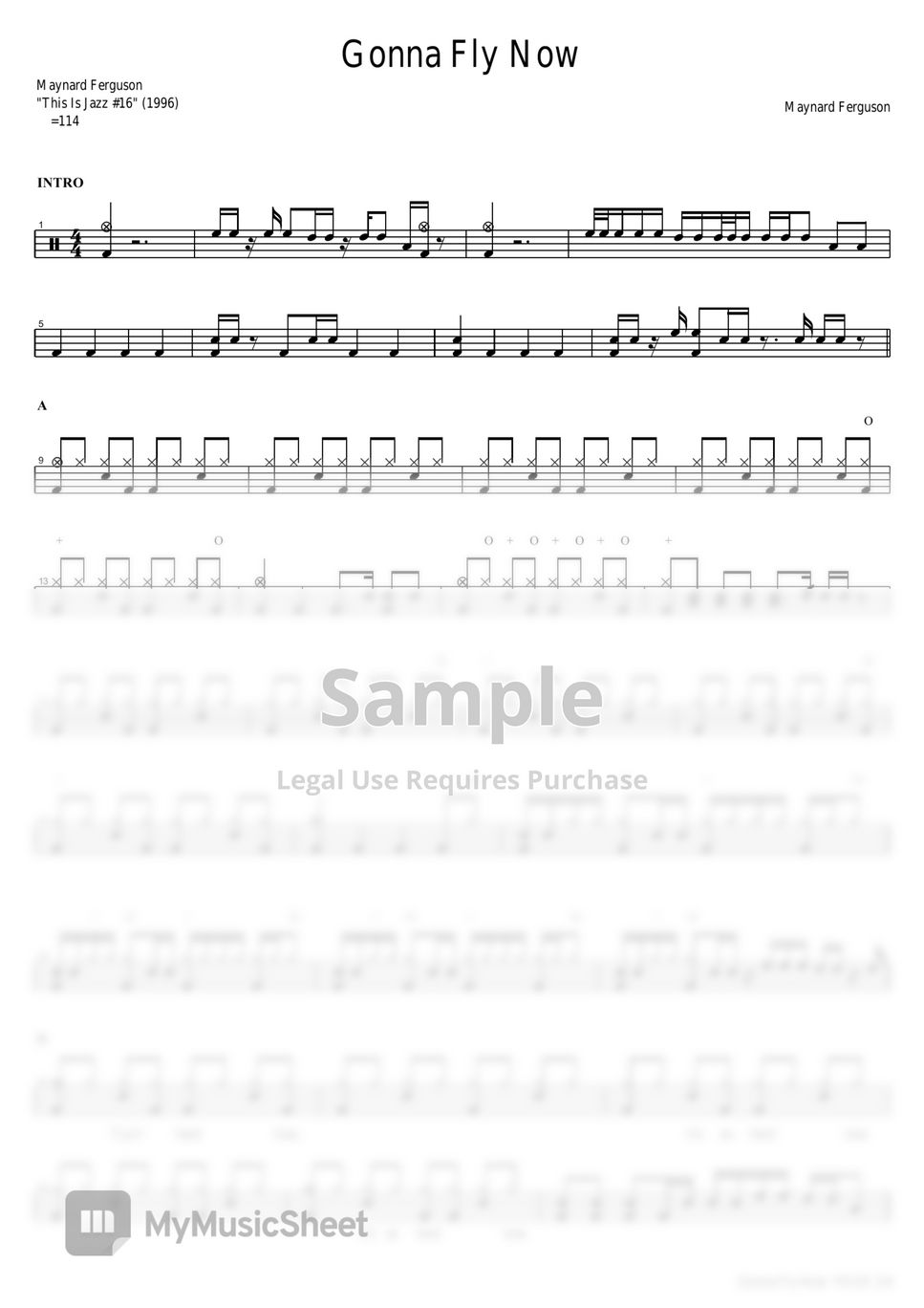 Maynard Ferguson - Gonna Fly Now Sheet Music by COPYDRUM