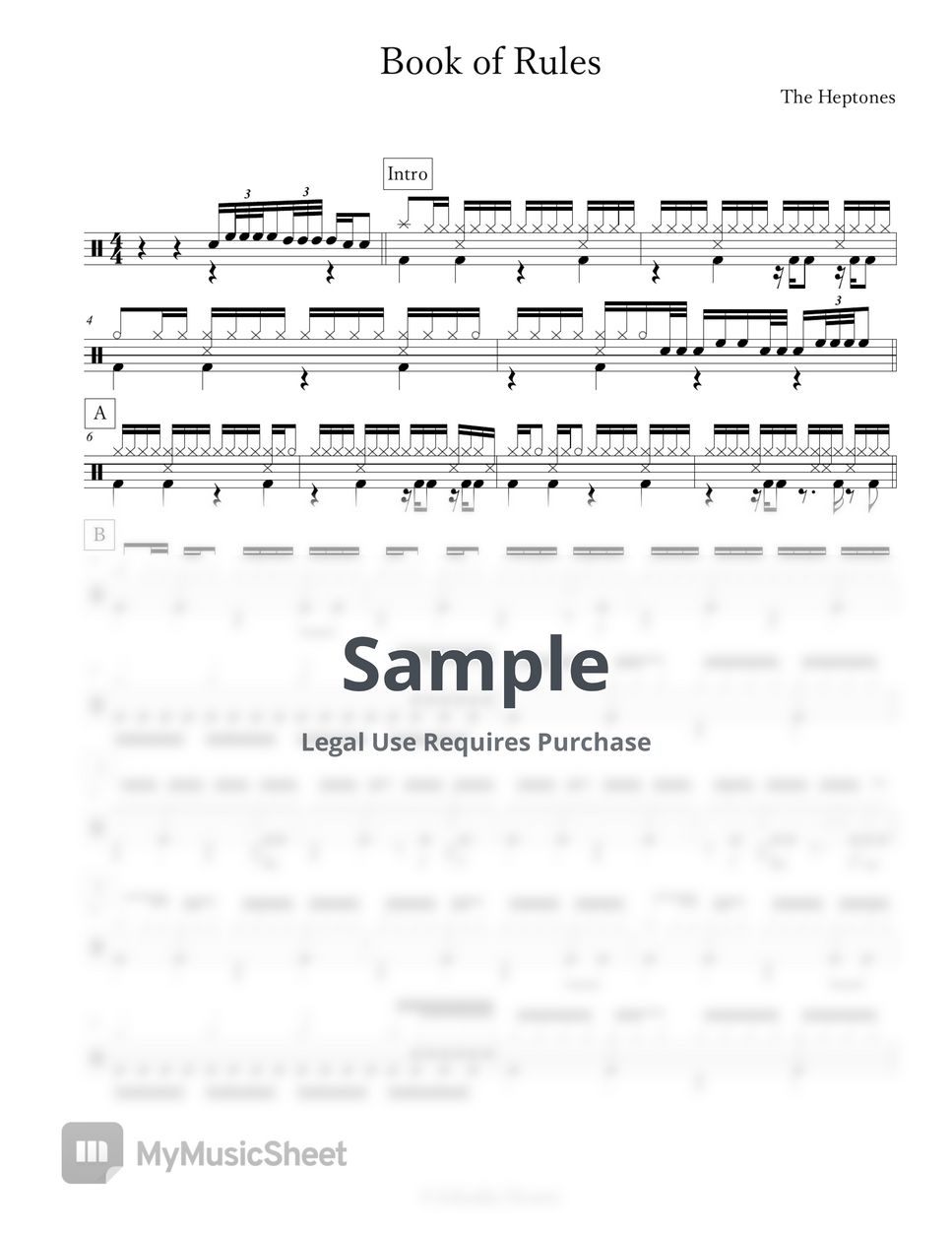 The Heptones - Book of Rules Sheets by Arkadia Drums