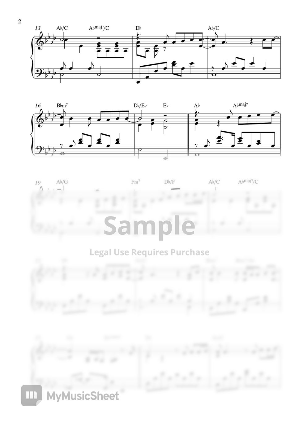 NAUL - Memory Of The Wind(바람기억) (Piano Solo) Sheet Music by Pineapplechord