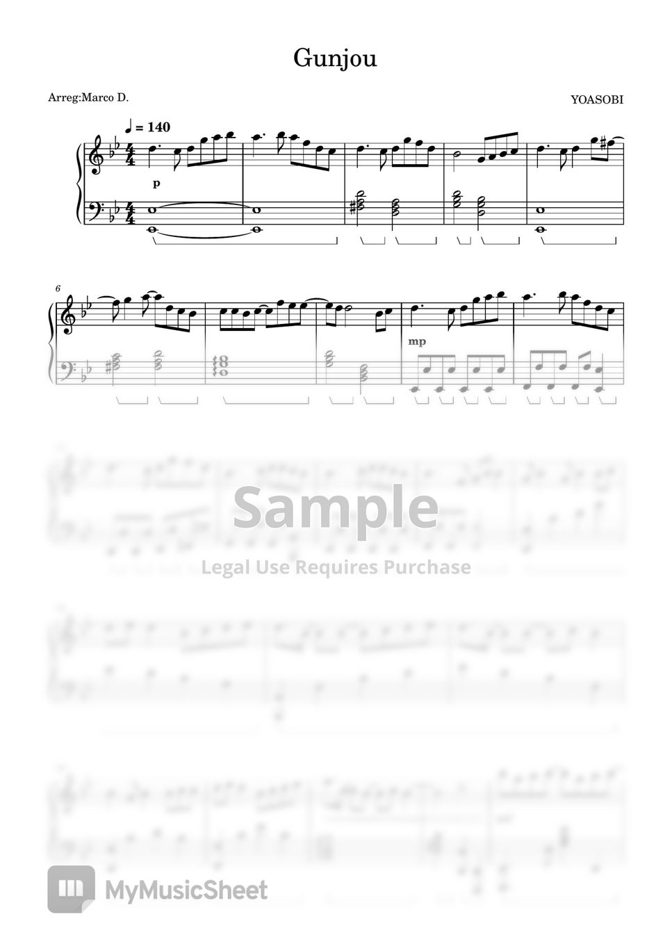YOASOBI - Gunjou (Marco D.) Sheets by Marco D.