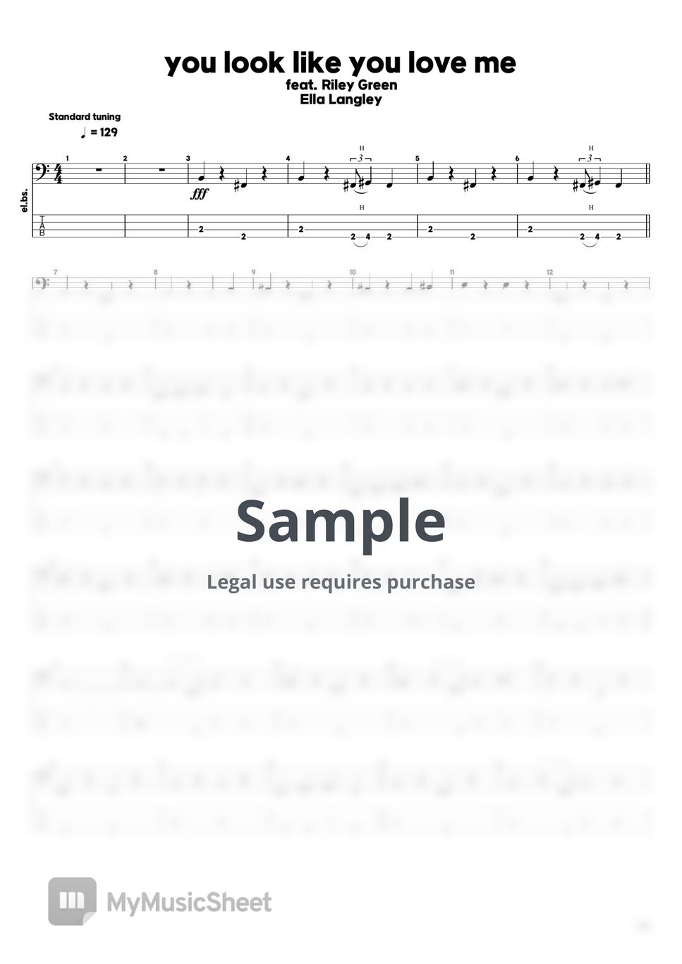 Ella Langley - you look like you love me feat. Riley Green TAB+1 Staff ...