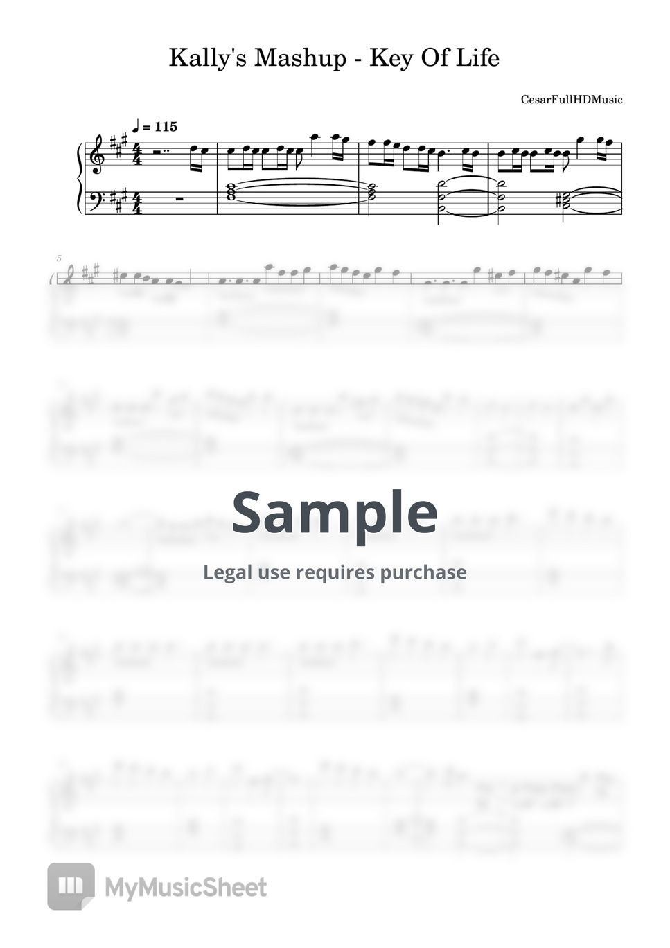 Kally's Mashup - Key Of Life Sheet Music