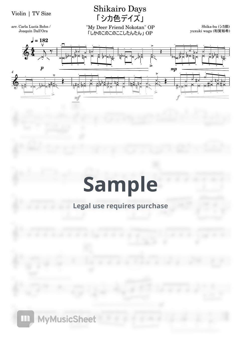 Shika-bu - Shikairo Days | "My Deer Friend Nokotan" OP Sheets by co-neko