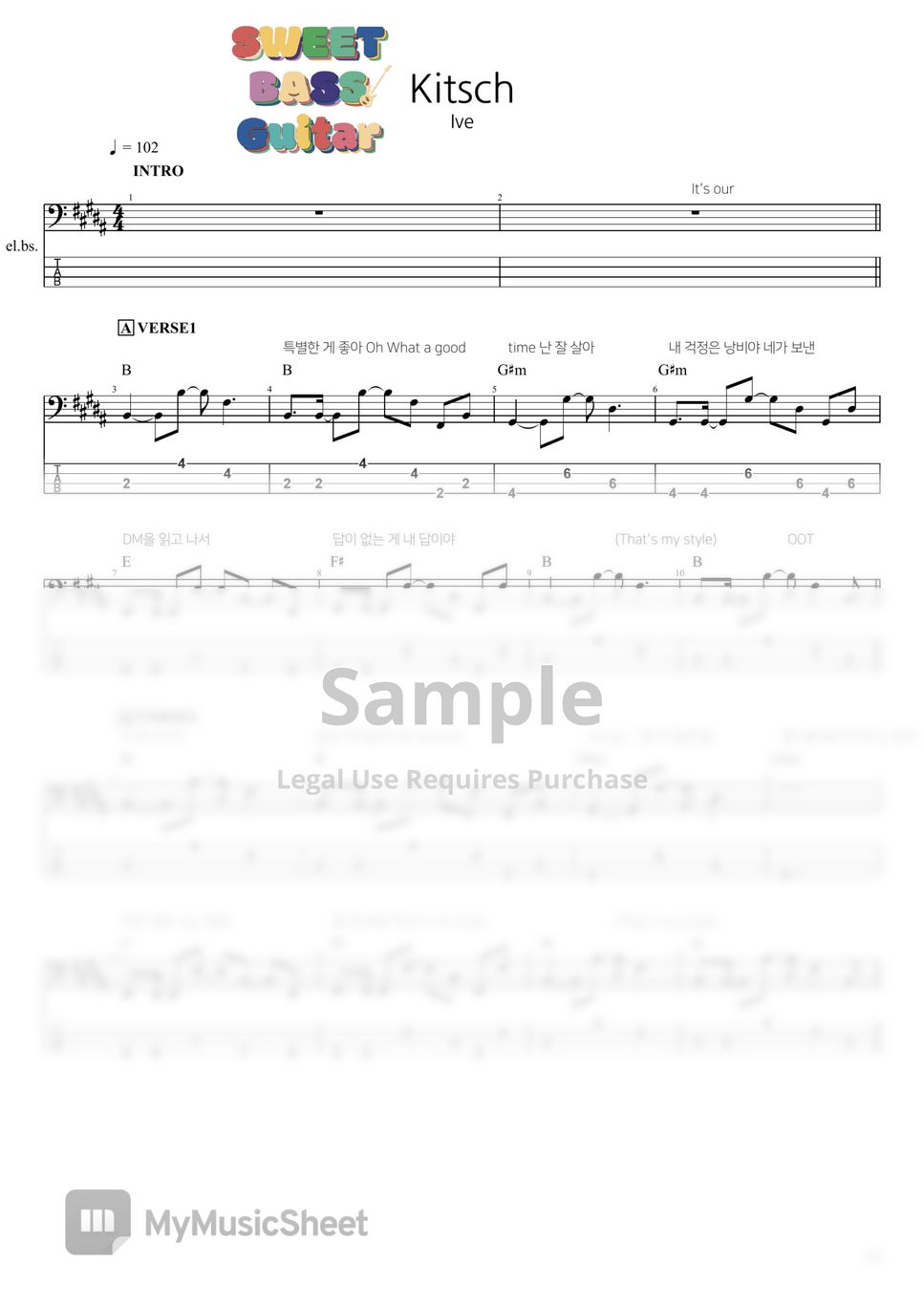 IVE(아이브) - Kitsch Sheet Music by Sweet Bass