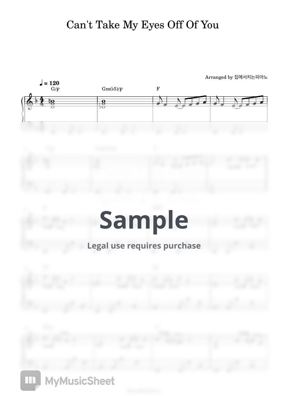 Frankie Valli - Can't Take My Eyes Off You Sheet Music by HousePlayPiano