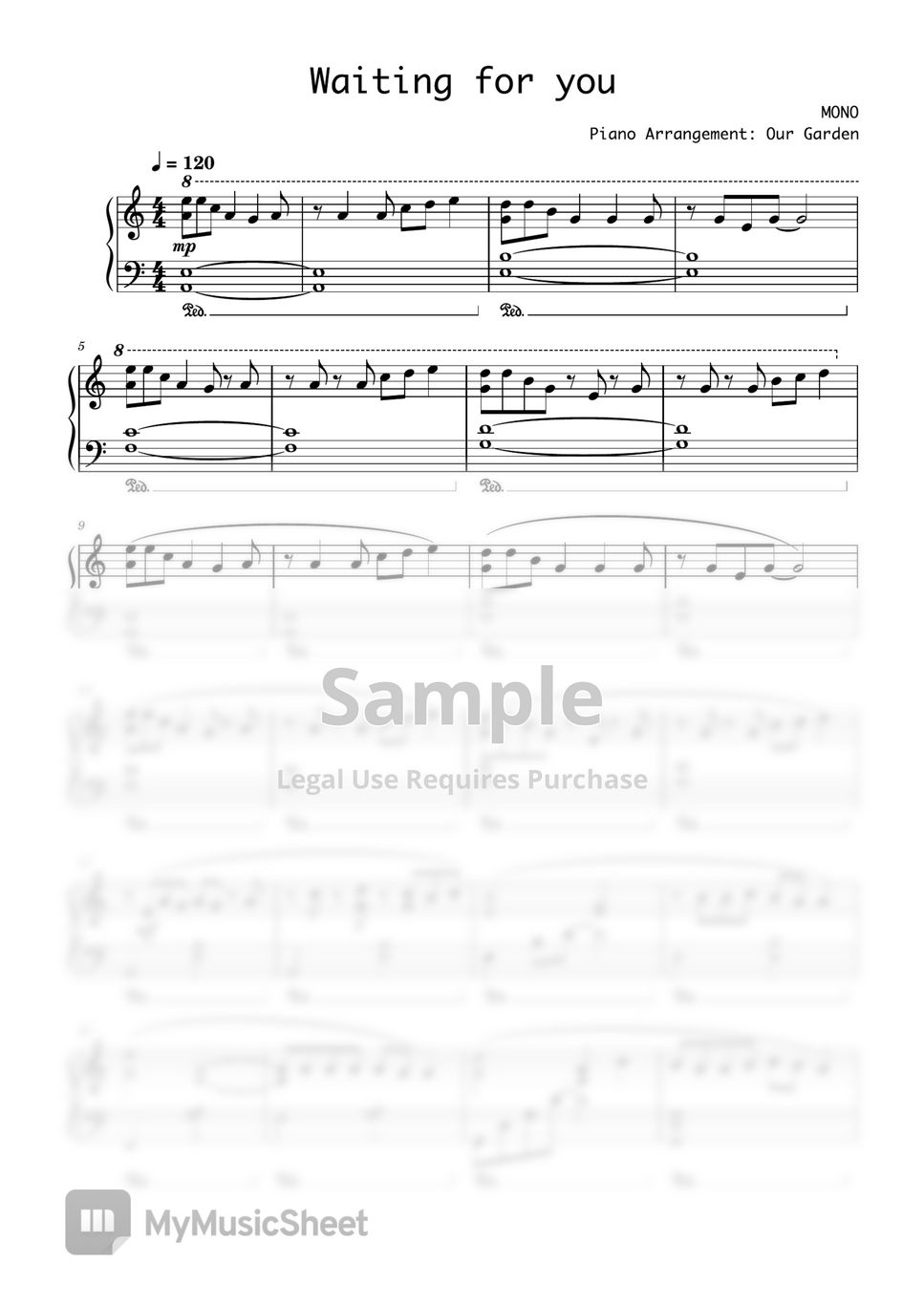 MONO - Waiting For You Sheets by Our Garden