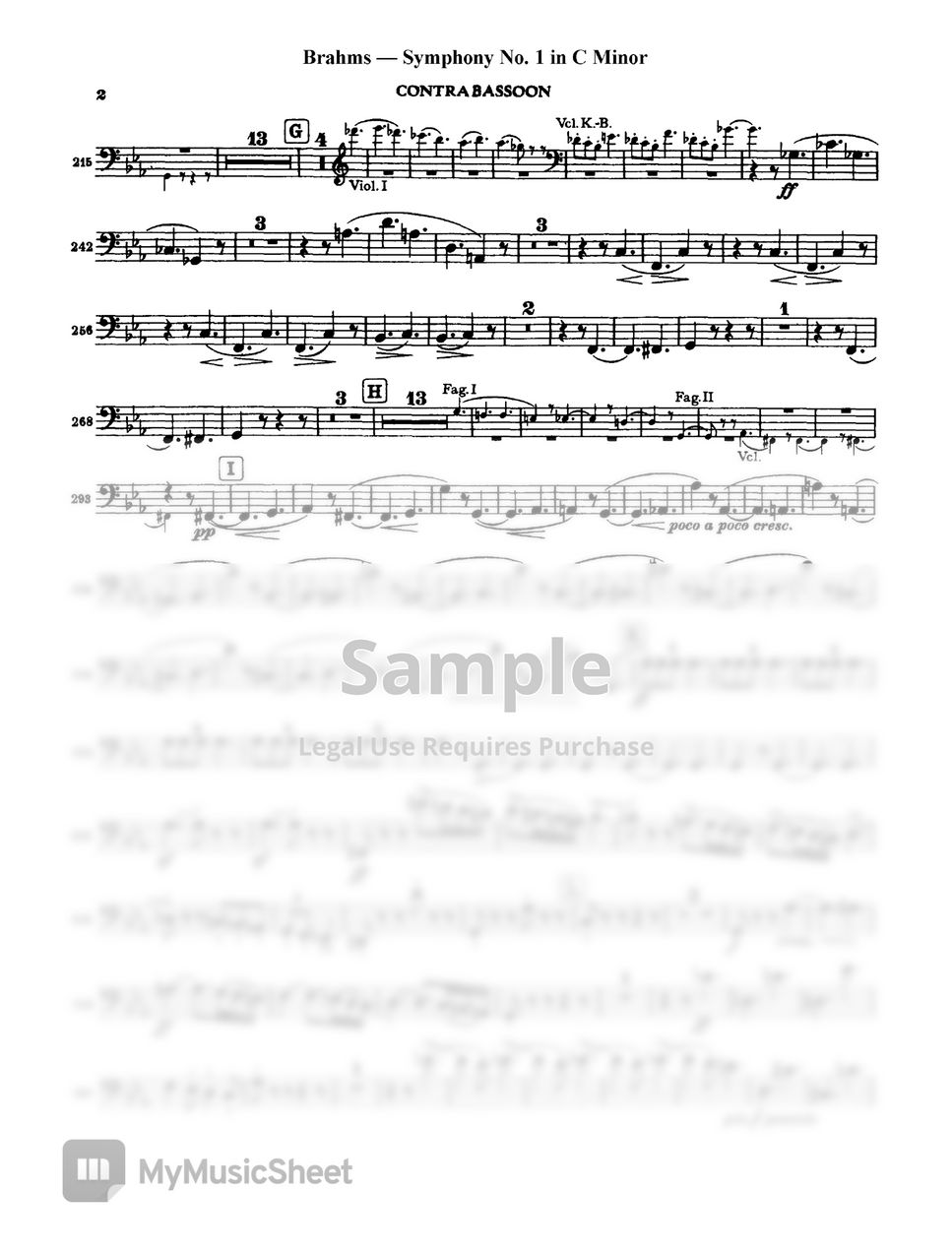 J.Brahms - Symphony No.1 1st mov. (C. Bn.) Sheets by Original Sheet