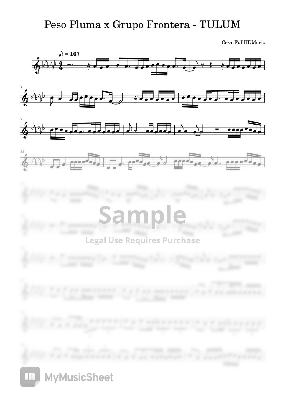 Peso Pluma x Grupo Frontera - TULUM Sheets