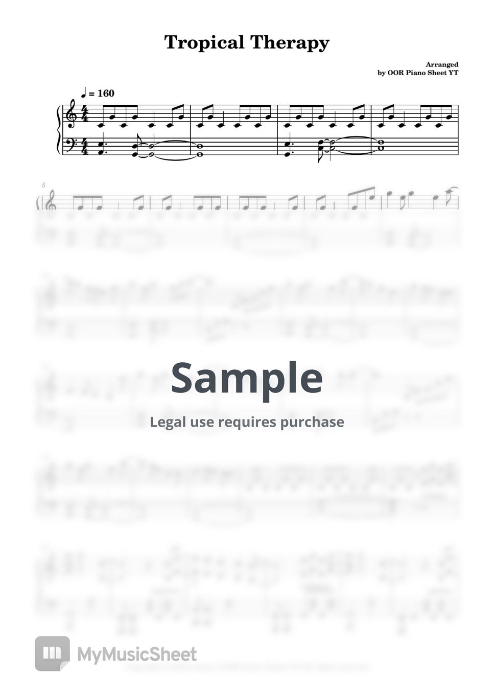 ONE OK ROCK - Tropical Therapy Sheet Music by OOR Piano YT