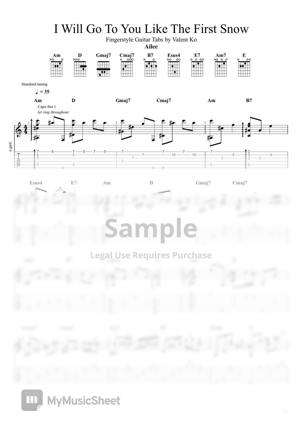 Ailee - I Will Go To You Like the First Snow Sheet Music by Valent Ko