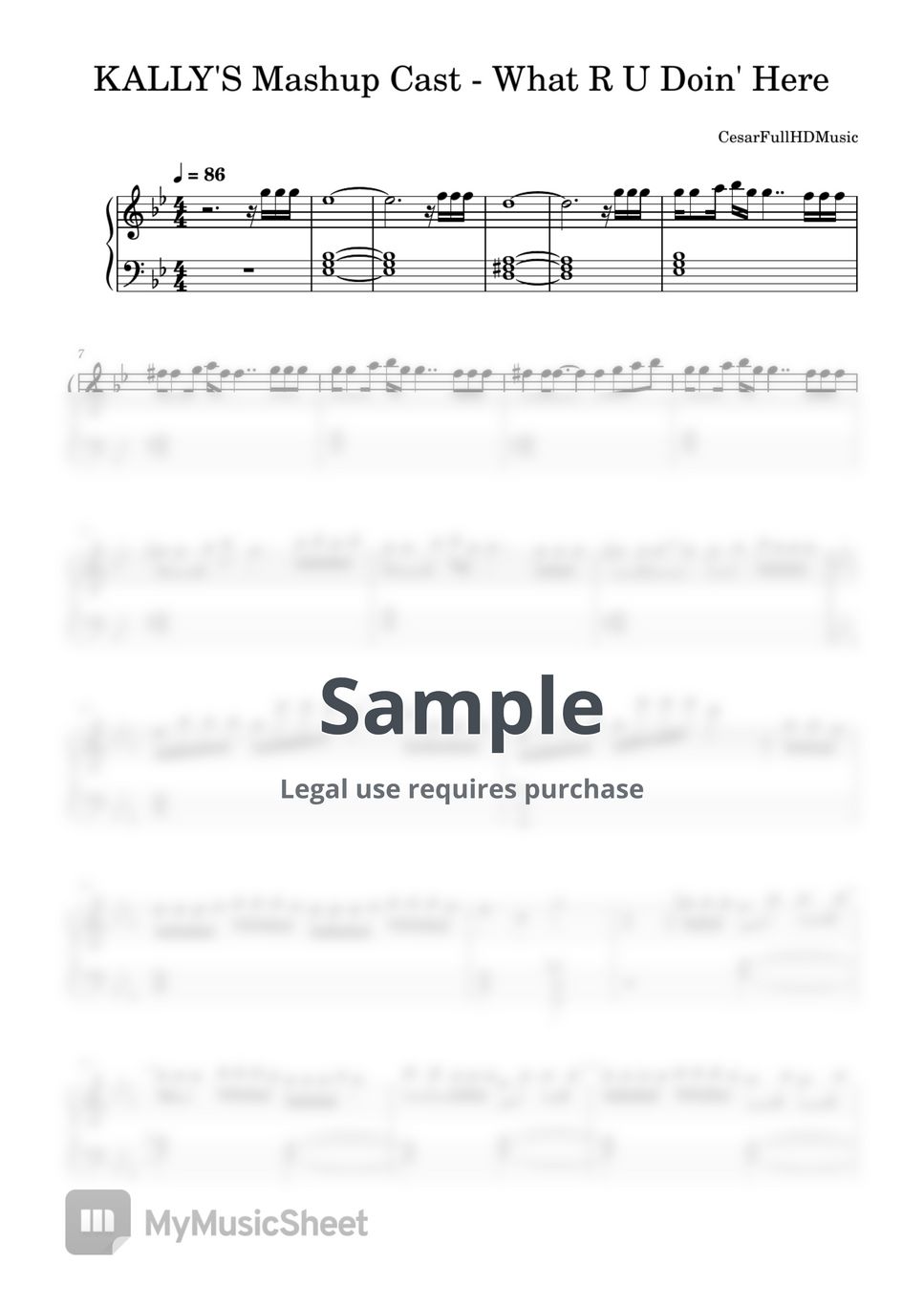 KALLY'S Mashup Cast - What R U Doin' Here Sheet Music