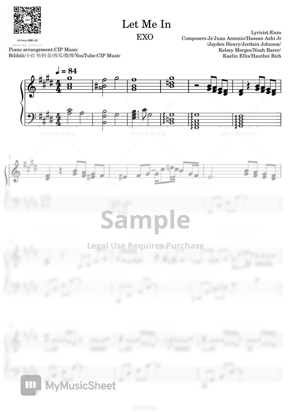EXO - Let Me In Sheets by CIP Music