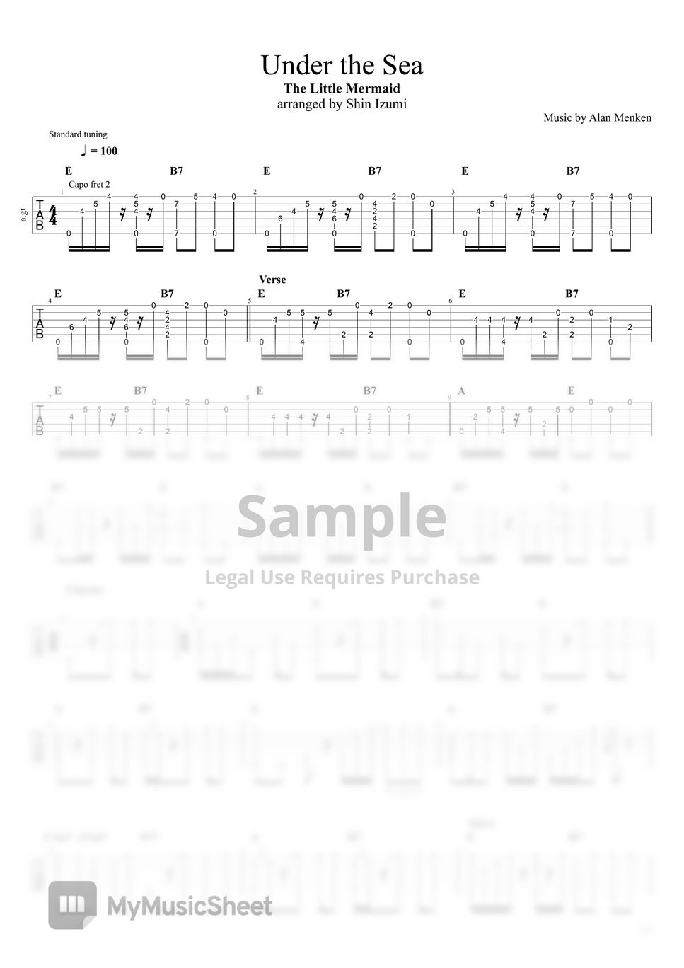 Under The Sea Guitar Chords